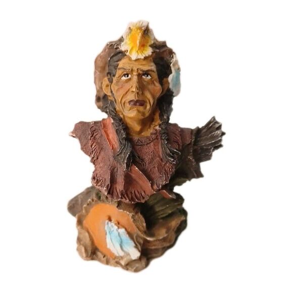 Accents | Vintage Native American Chief Bust Eagle Headdress Arrow ...